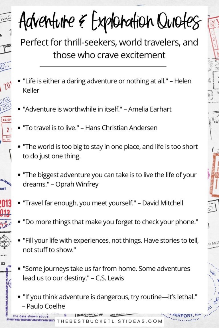 40 Best Bucket List Quotes to Inspire Your Next Adventure - The Best ...