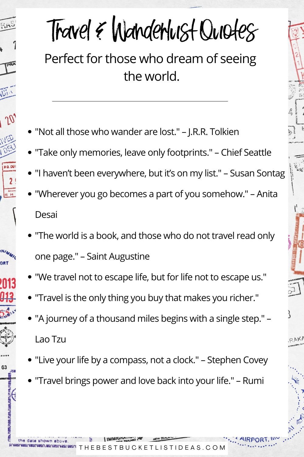 40 Best Bucket List Quotes to Inspire Your Next Adventure - The Best ...